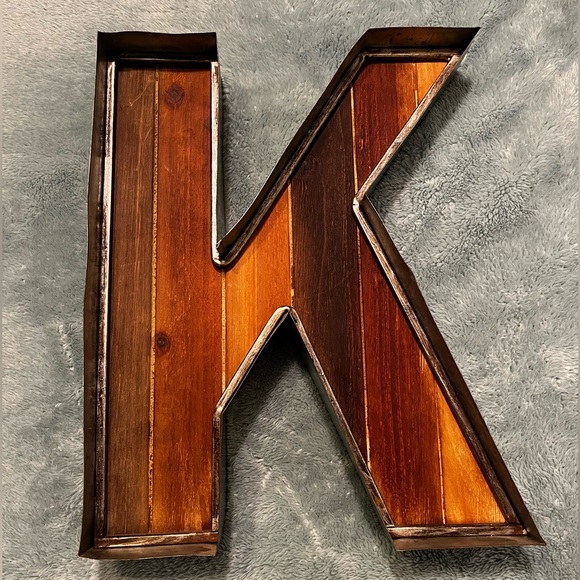 Wall Decor | Special K Galvanized Metal And Rustic Wood Letter K | Poshmark